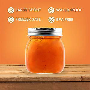 Galashield Mason Jars 8 Oz | Canning Jars wide Mouth | Small Mason Jars with Lids [6 Pack]