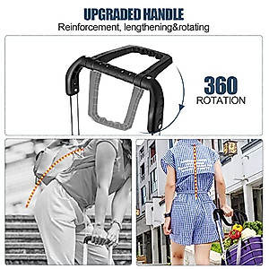 Folding Shopping Cart, Grocery cart on Wheels 35L 110lbs Large Capacity Stair Climbing Trolley w/8 Wheels & Removable Waterproof Oxford Bag Utility Cart (Blue)