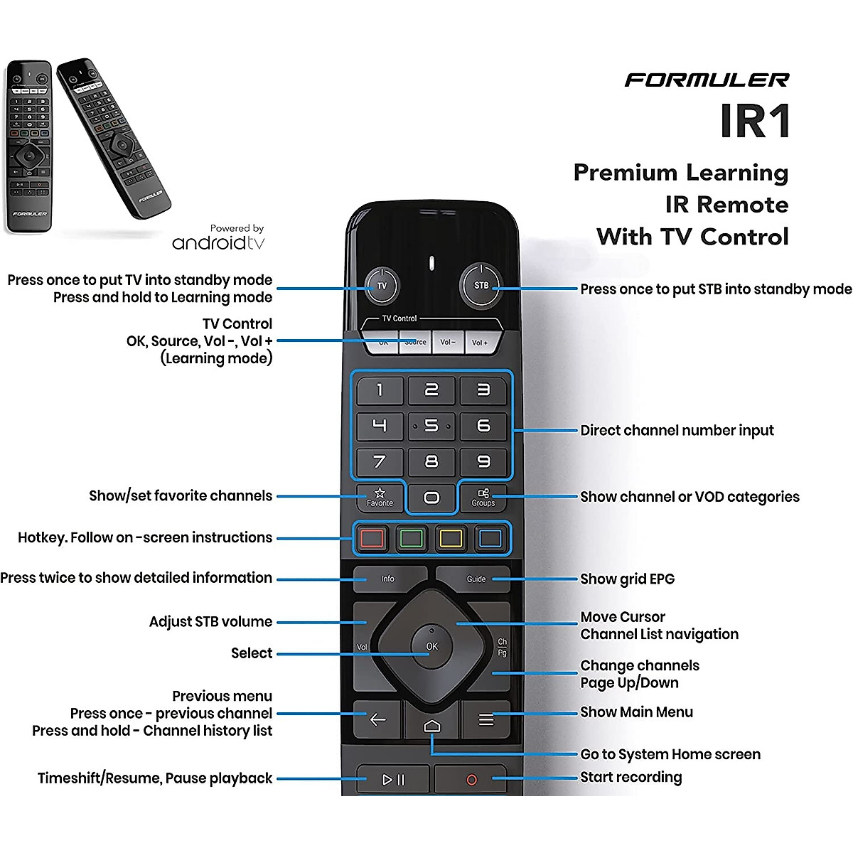 Dreamlink/Formuler Formuler Z10 Pro Android 10 Dual Band 5G LAN 2GB Ram 16GB ROM 4K + Extra Cell Phone Desk Stand