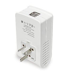LiteFuze 2000W Travel Voltage Converter for Hair Dryer - Dual USB for Cell Phones, Charger, Australia, New Zealand Plug (FZ2000-I)