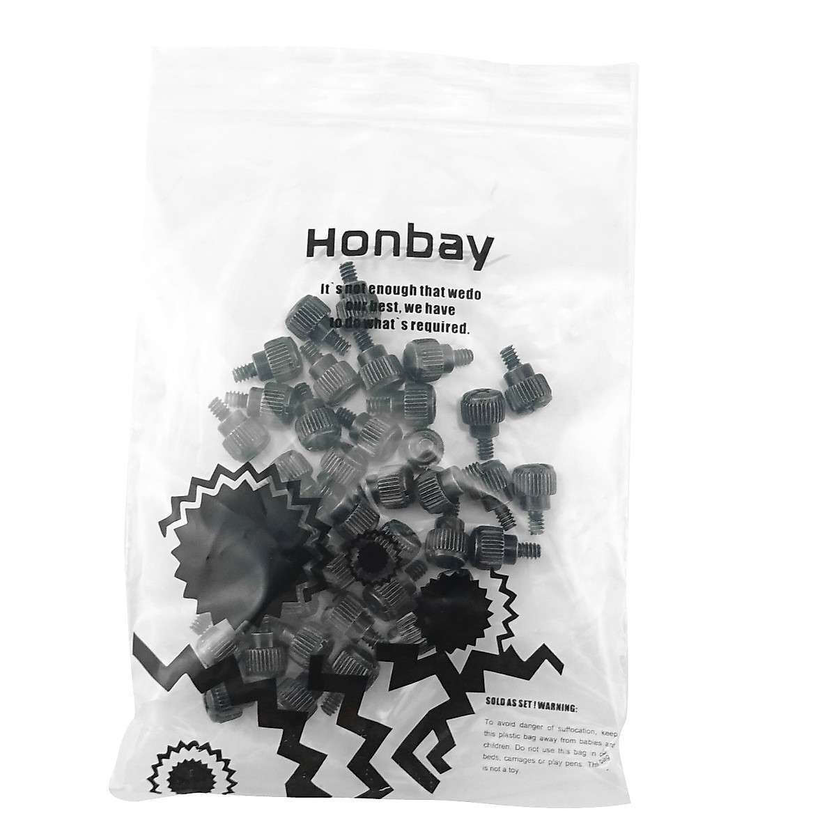 Honbay 40PCS 6#-32x5 M3.5 PC Computer Case Thumbscrews Thumb Screws (Black zinc)