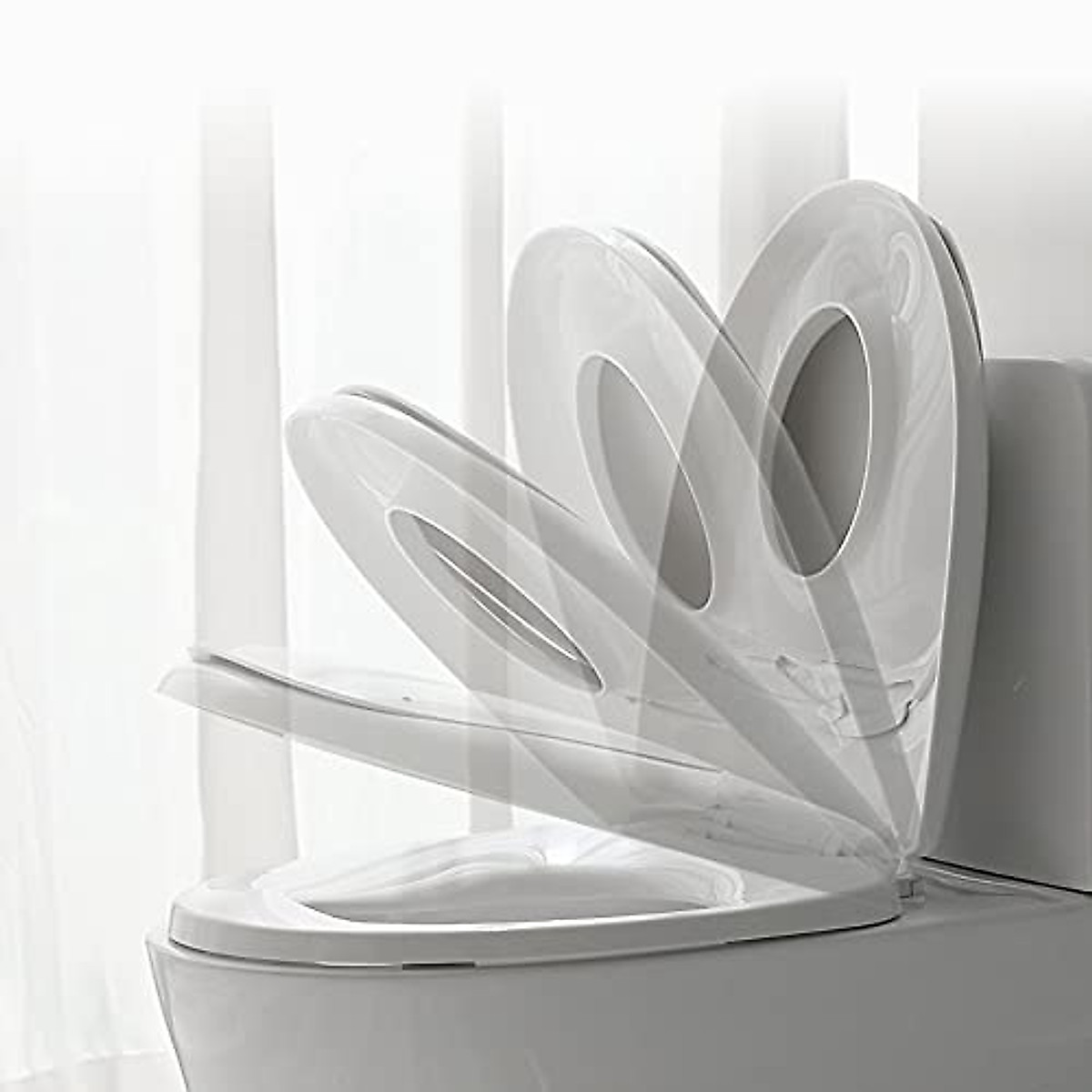 DURI 3.0 Toilet Seat with Built in Potty Training Seat, Slow-Close, Toilet Training Potty Seat, Removable (Sky)