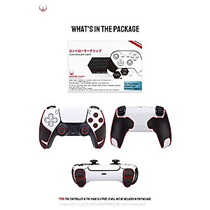 HOTLINEGAMES Hotline Games Controller Grip for PS5 Controller Grips Tape Playstation 5 DualSense Controllers Skin (Handle Grips+Buttons+Triggers (20PCS), Black)