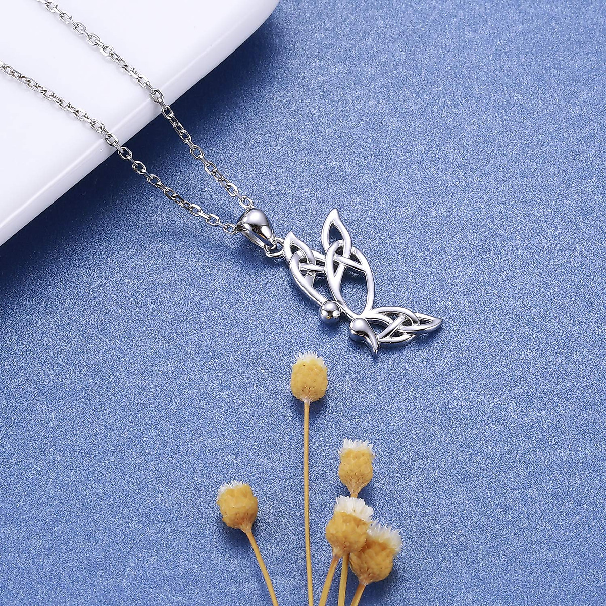 Semicolon Butterfly Necklace Survivor Encouragement Story Isnt Over Yet Struggle Depression Inspired Necklace 925 Silver Pendant Jewelry Gift for Women (Silver)