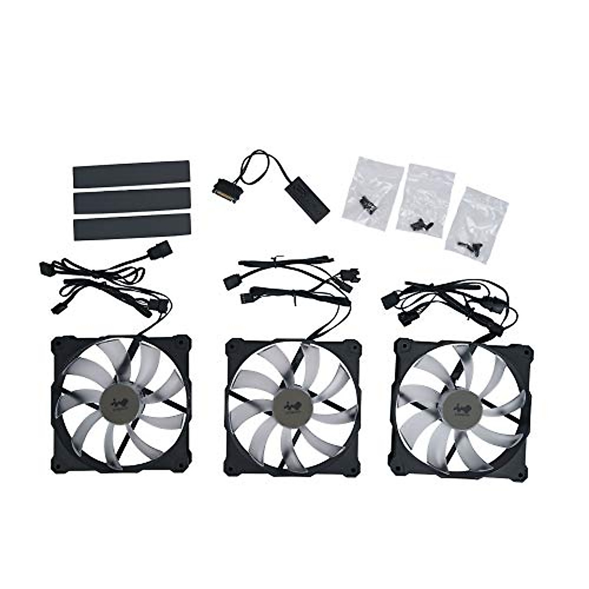 InWin Jupiter AJ140 Addressable RGB Triple Fan Kit 140mm High Performance Cooling Computer Case Fan Cooling with Control (AJ140-3PK)