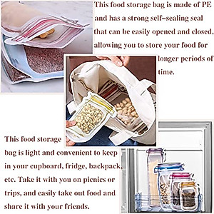 40Pcs Reusable Mason Jar Ziplock Bags, Airtight Seal Food Storage Ziplock Bags for Kitchen Camping Picnic Organizer(40Pcs)