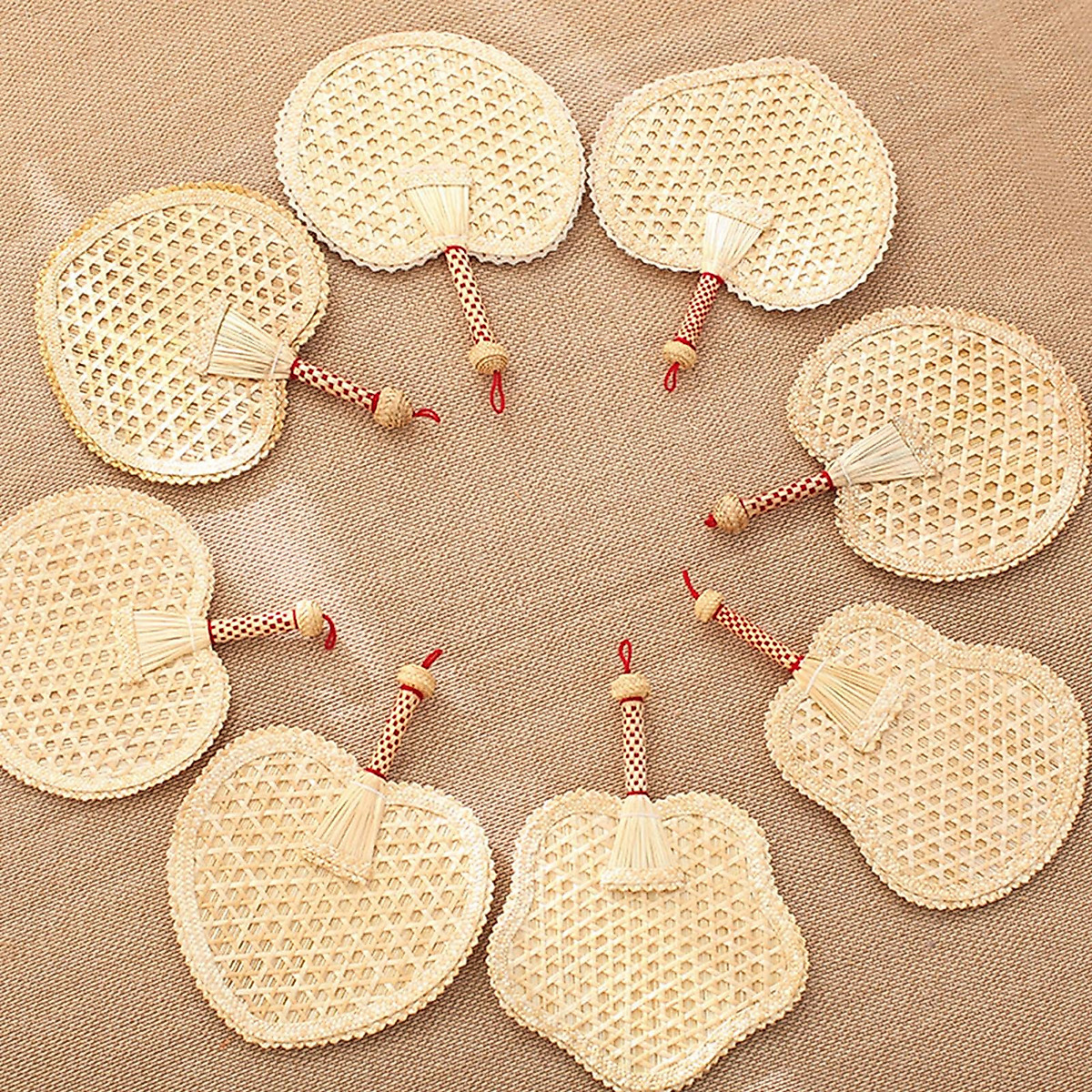 voloki Fan Hand, Natural Raffia Hand Fans Pure Hand-Woven Wheat Straw Hand Fans, Hand Rocker Fan, Handmade Raffia Fans, Wedding Favor Fans, Favor for Wedding Summer Friendly