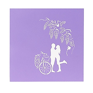 iGifts And Cards Romantic Wisteria Arbor 3D Pop Up Greeting Card - Private, Dreamy, Heart, Wow, Half-Fold, Valentine's Day, Just Because, Thinking of You, Engagement, Happy Anniversary, Friendship