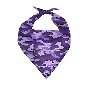 Jeiento Purple Camo Dog Bandanas Thanksgiving Dog Bandanas Fall Dog Cat Bibs Holiday Pet Costume Dog Outfit Triangle Scarf Autumn Kerchief for Small to Medium Pet