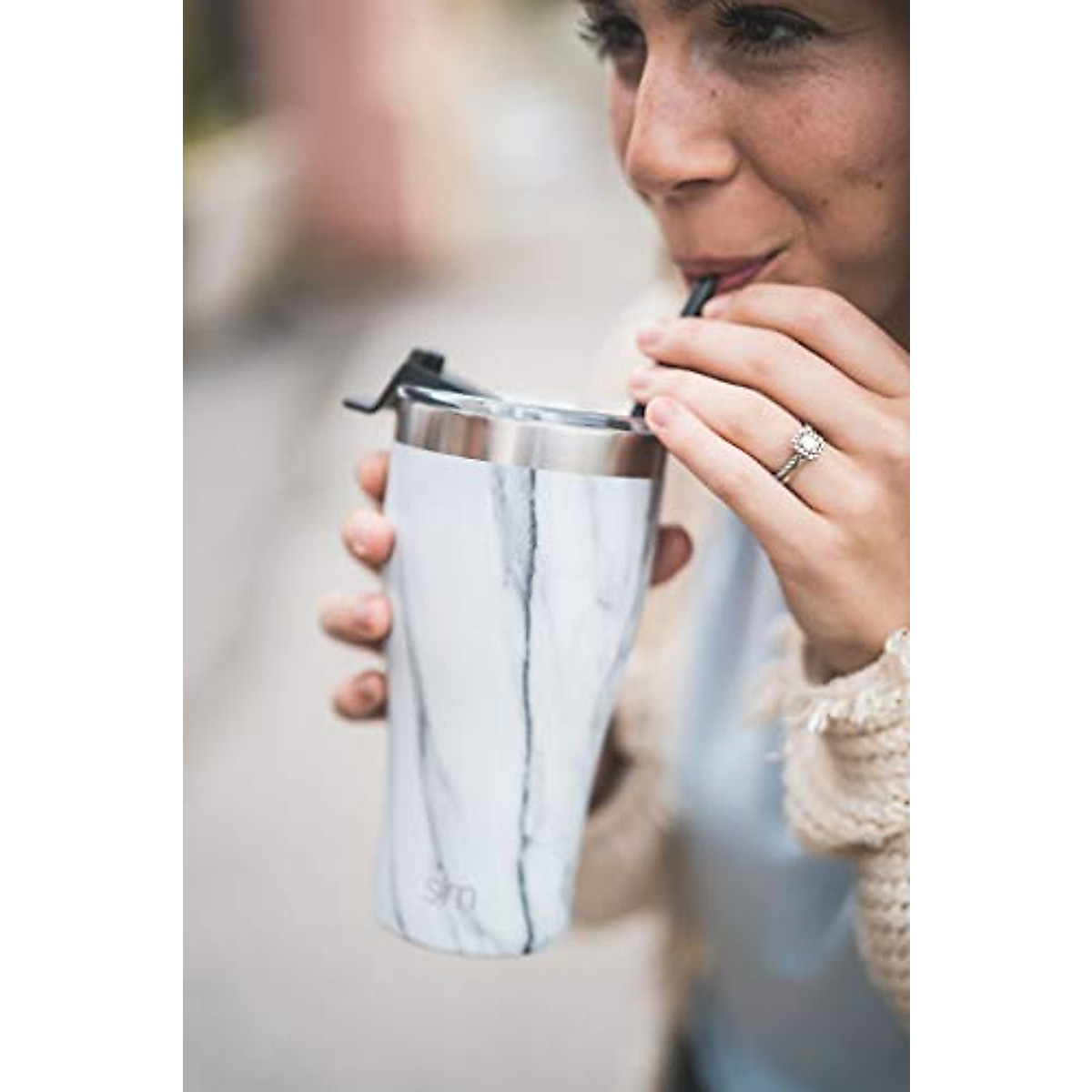 Simple Modern Slim Cruiser Tumbler Flip Lid | Reusable Replacement Press in Lid for Insulated Travel Mug Stainless Steel Water Bottle | Slim Cruiser Collection | Clear