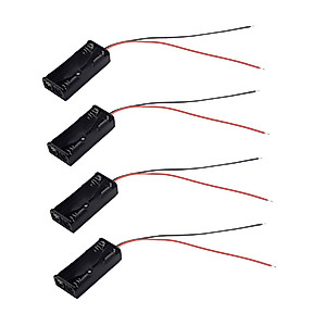 LampVPath (Pack of 4 AAA Battery Holder, 2 X 1.5V AAA Battery Holder with Leads, AAA Battery Holder with Wires