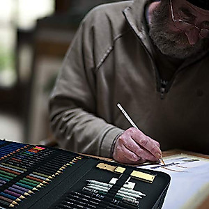 72PCS Drawing & Art Supplies Kit, Colored Sketching Pencils for Artists Kids Adults Teens, Professional Art Pencil Set with Case, Sketchpad, Watercolor & Metallic Pencil丨Ideal Beginners Coloring Set