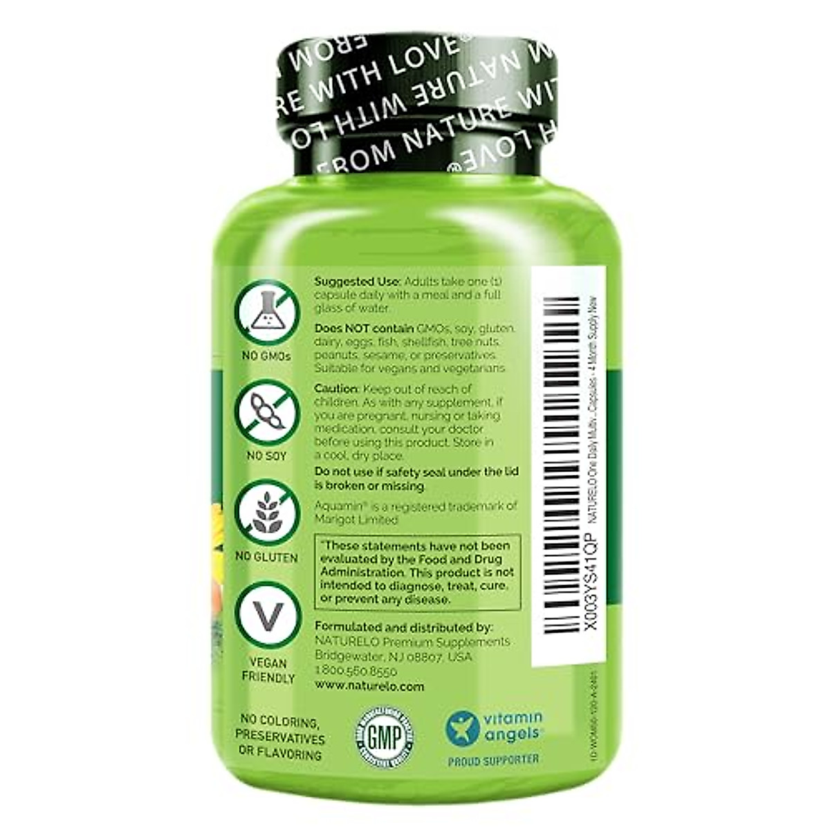 NATURELO One Daily Multivitamin for Women 50+ (Iron Free) - Menopause Support for Women Over 50 - Whole Food Supplement - Non-GMO - No Soy - 120 Capsules - 4 Month Supply