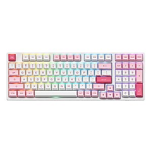 Akko Prunus Lannesiana 3098 98-Key RGB Hot-swappable Mechanical Gaming Keyboard, 2.4G Wireless/Bluetooth/Wired with PBT Double-Shot Keycaps for Mac & Win (3098B, Jelly Blue Switches)