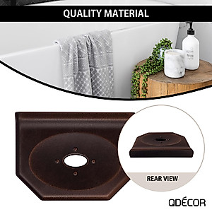 Questech Decor Floating Shower Shelf Soap Dish, Wall Mounted Retrofit for Tiled Shower Walls, Bathroom Shower Organizer, 5 Inch Geo Flatback Shelf, Oil Rubbed Bronze