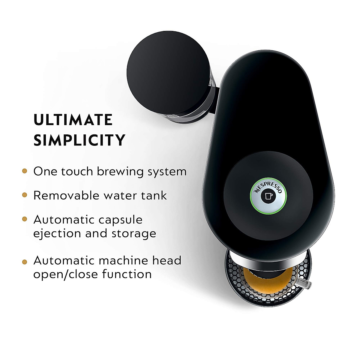 Nespresso VertuoPlus Deluxe Coffee and Espresso Machine by De'Longhi with Milk Frother, 4 Cups, Piano Black