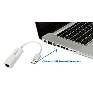 Edimax USB 2.0 Fast Ethernet LAN Adapter, USB to RJ45 100Mbps Network LAN Converter, Plug and Play, Windows, MacBook Pro/Air and More, EU-4208, White