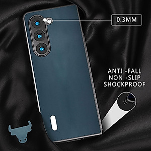 THikk Leather Case for Samsung Galaxy Z Fold 5, Slim Genuine Leather Hard PC Shockproof Protective Phone Case Durable Back Cover for Samsung Galaxy Z Fold 5,Green