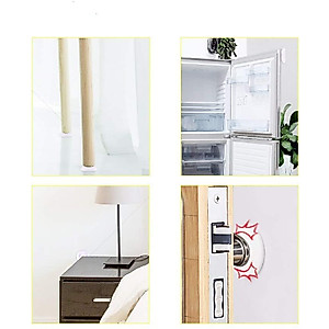 Door Stopper Wall Protector Soft Clear Silicone 2" - Quiet, Shock Absorbent Gel - Adhesive Reusable Bumper Protector, Wall Shield & Silencer for Door Handle - Pack-of-9 (6Pcs One-Side-Stick)