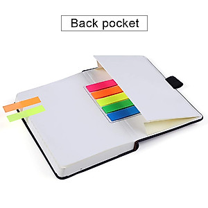 Vanpad (2 Pack) Pocket Notebook Small Hardcover Note Book 3" x 5.5", Mini Ruled Lined Journal, Leather Cover, with Pen Holder, Page Marker Ribbons, Inner Pockets, Black