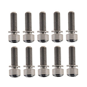Yaruijia Titanium Bolt for Bike Stem M5x16/18/20mm Socket Cap Head Screws with Washer Pack of 10 (M5x16mm, Titanium)