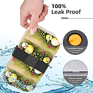 Duck With Wreath Premium Bento Lunch Box, 2 Compartments Leakproof Lunch Box With Cutlery For Adults, Microwave & Dishwasher Safe