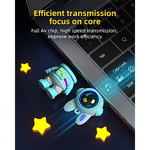 Cute Space Rabbit USB Flash Drive, Thumb Drive 64gb Waterproof USB 2.0 Memory Stick Small Size USB Drive Gift (64G, Red)