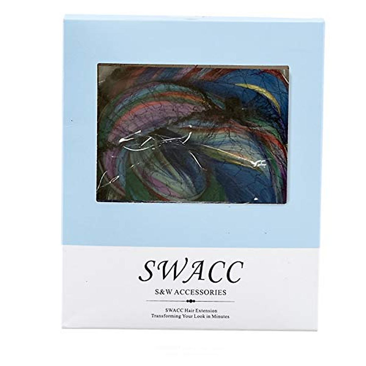 SWACC 22 Pcs Colored Party Highlights Clip on in Hair Extensions Multi-Colors Hair Streak Synthetic Hairpieces (11 Colors 22 Pcs in Set -Curly Wavy)