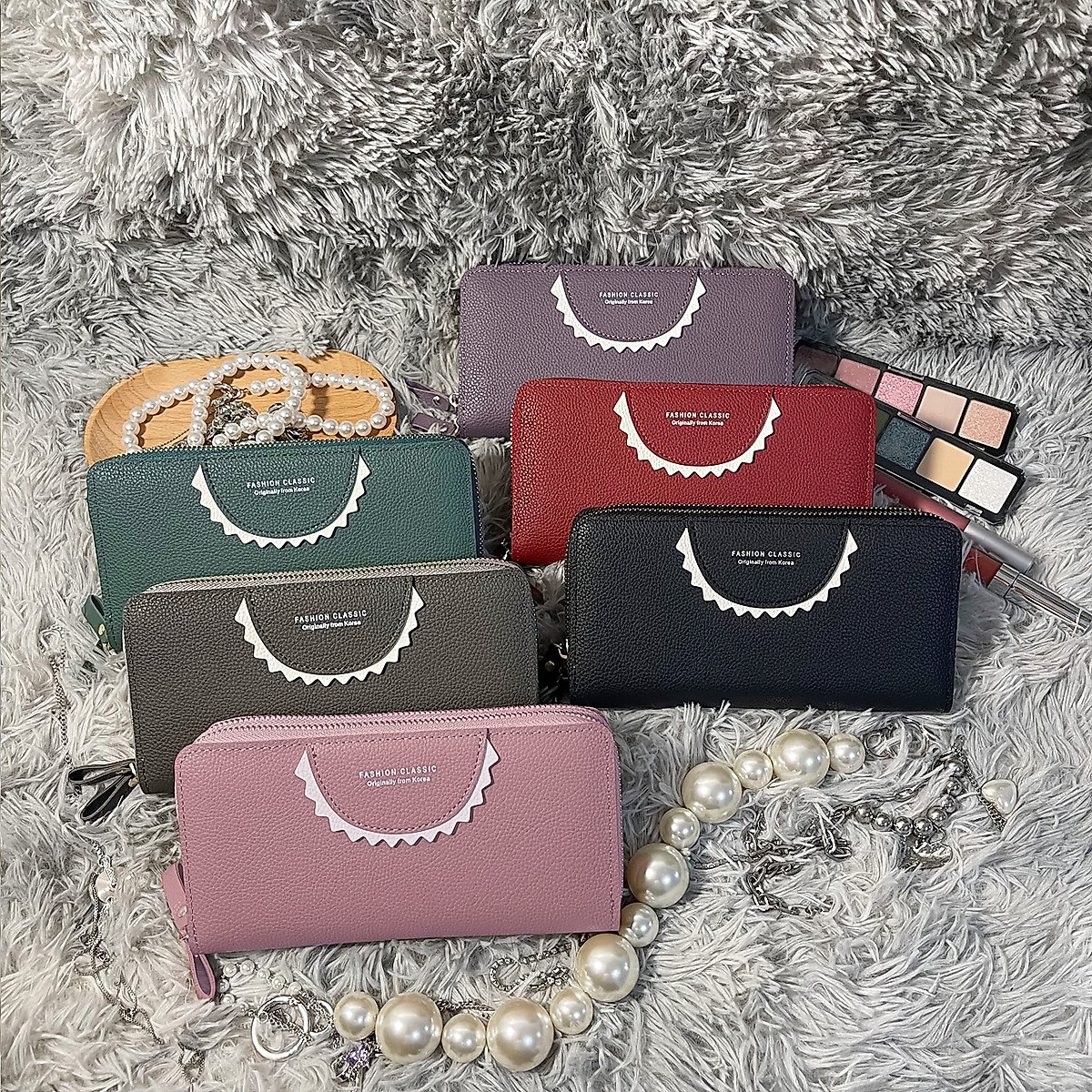 LCLWIN Lifecool RFID Wallets for Women PU Leather Blocking Zip Phone Case