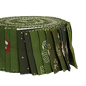 Soimoi 40Pcs Florals Print Cotton Precut Fabrics for Quilting Craft Strips 2.5 x 42 inches Jelly Roll