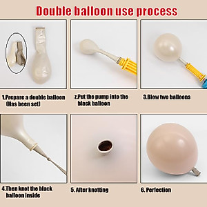 134pcs Neutral Nude Balloon Garland Arch Kit Pearl White Nude Pink Balloons Double Stuffed Pearl White Balloon for Birthday Baby Shower Bridal Wedding Party Decorations