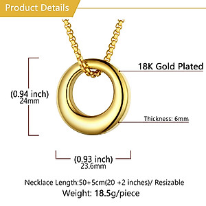 18K Gold Plated Circle of Life Eternity Memorial Urn Necklace Fashion Cremation Jewelry Keepsake Pendant for Ashes for Men Women