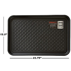 Stalwart 75-ST6014 All Weather Boot Tray-Water Resistant Plastic Utility Shoe Mat for Indoor and Outdoor Use in All Seasons (Black), Medium