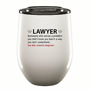 Law Meaning Definition Gift for Lawyers 12oz Wine Tumbler Cup