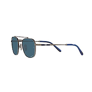 Ray-Ban RB8258 Frank II Titanium Pilot Sunglasses, Gunmetal/Polarized Blue, 54 mm