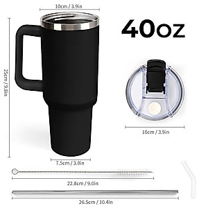 Glitter Tiger Insulated Tumblers with Handle Stainless Steel Coffee Mug Funny Travel Cup with Lid Straw 40oz