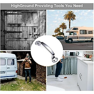 HighGround Product | 2X Heavy Duty Chrome Plated Grab Handle w/ 4 Rubber gaskets, for Trucks, Trailer, Camper Door Pull for Home, Shed, Barn Door, Cabinet