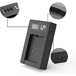 NP-FW50 Battery Charger, LCD Dual Charger Compatible with Sony Alpha A6000, A6400, A6100, A6300, A6500, A5100, A7, A7 II, A7R, A7R II, A7R2, A7S, A7S II, A7S2, A5000, A3000, RX10, NEX-3/5/7 Series