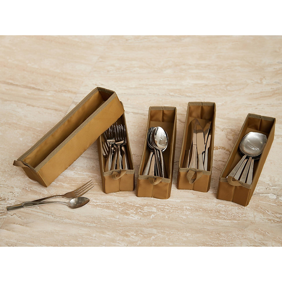 Covermates Flatware Storage - Washable and Stain Resistant, ID Window, Kitchen Storage-Slate