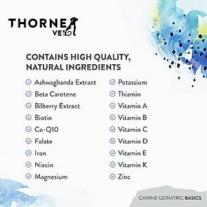 ThorneVET Canine Geriatric Basics – Senior Dog Multi-Vitamin/Mineral Formula Supports Healthy Cognition, Joints, and Eyes, 90 Soft Chews