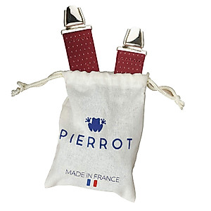 PIERROT Men’s Suspenders - One Size Adjustable and Elastic Suspenders for Men Trousers Heavy Duty with 4 Very Strong Clips