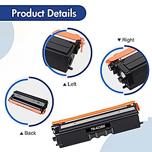 TN433 TN-433 Toner Cartridge 4-Pack Replacement for Brother TN 433 TN433BK TN433C TN433M TN433Y TN-431 TN431 for MFC-L8900CDW HL-L8360CDW HL-L8260CDW MFC-L8610CDW HL-L8360CDWT Printer