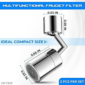2Pcs Universal Rotating Faucet Extender - Swivel Extension Faucet Aerator Bathroom Sink Filter 720° Rotatable Faucet Sprayer Head - Kitchen Faucet Head Replacement Water Filter for Sink Faucet