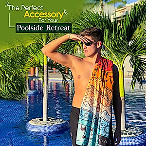 ECCOSOPHY Microfiber Beach Towel -Sand Free Towels are Quick Dry, Light Weight, Super Absorbent-Perfect Pool, Travel, Cruise, Camping Essentials-Oversized Extra Large for Adults (Marrakesh)