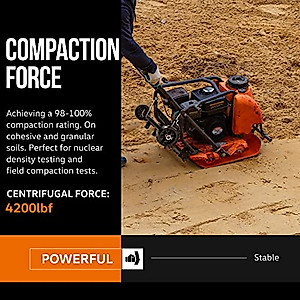 SuperHandy Plate Compactor Heavy Duty 7HP 4200lbs Impact Force - w/Water Tank for Concrete and Dirt