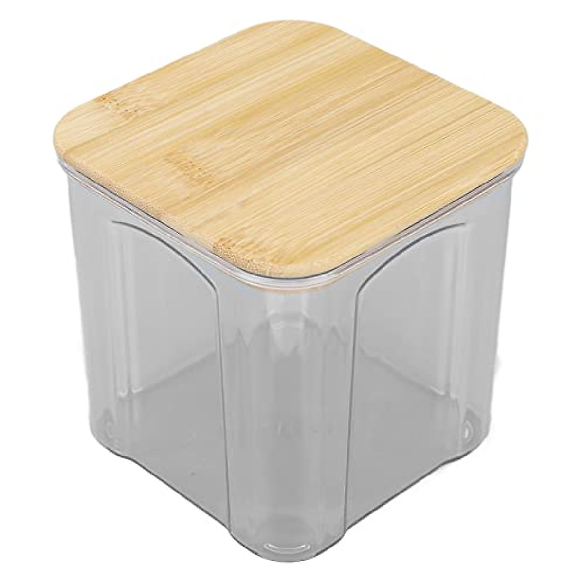 Yctze Airtight Food Storage Container with Bamboo Lid - Clear Jar for Noodles, Flour, Rice, Tea, Coffee Beans (900ml)