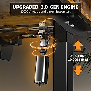 ExaDesk Electric Standing Desk, 63 * 30 Inches Adjustable Height with 4 Drawers, Double Storage Shelves Stand Up Desk, Home Office Workstation Sit Stand up Desk (Rustic Brown)