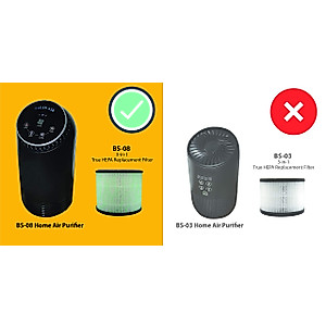 Flintar BS-08 H13 Upgraded True HEPA Replacement Filter, Compatible with PARTU BS-08 HEPA Air Purifier, Better Filtration and Odor Reduction, 2-Pack