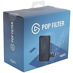 Elgato Pop Filter - Anti-Plosive Noise Shield Eliminates Pops and Hisses, Dual-Layer Steel Mesh with Magnetic Attachment Points, Custom Built for Elgato Wave:1/3, Black