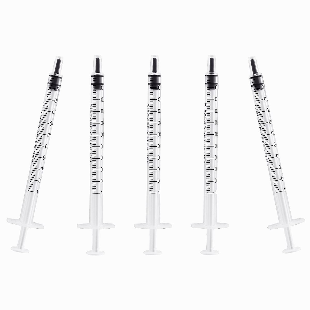 LUTER 12Pcs 1ml Plastic Syringes, No Needle Syringe with Measurement for Scientific Labs Experiment, Dispensing, Measuring Liquids, Watering, Feeding Pets, Oil or Glue Applicator(White)